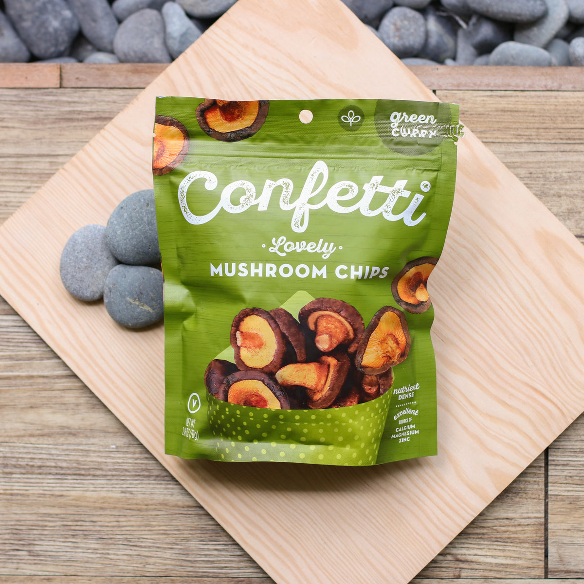 Confetti Snacks Lovely Mushroom Chips Green Curry - 70g – SnackBar by ...